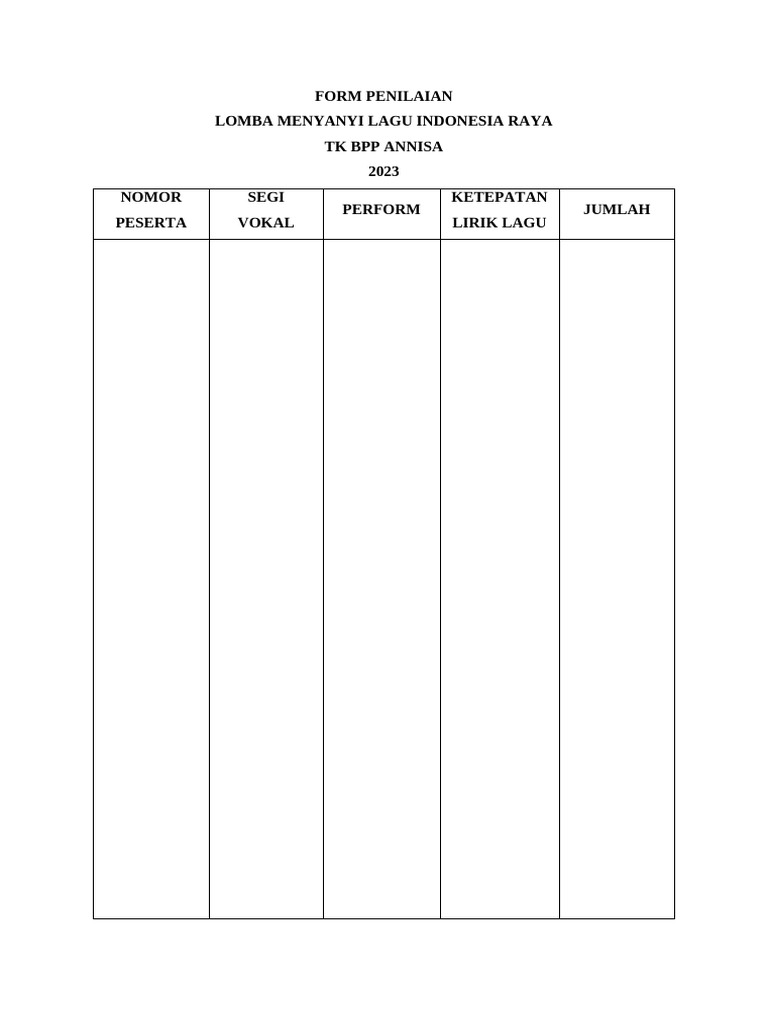 Form Penilaian | PDF