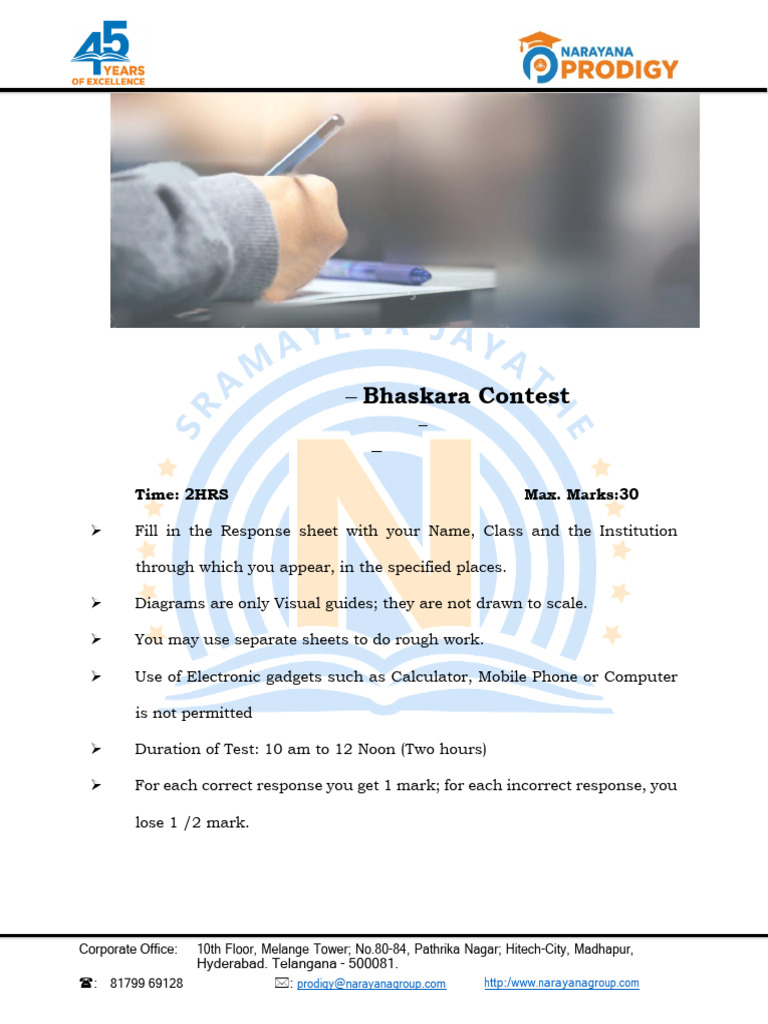 NMTC Stage 1 Screening Test 2024 | PDF | Circle | Quadratic Equation