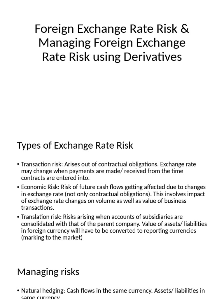 If 8 Foreign Exchange Rate Risk Management | PDF
