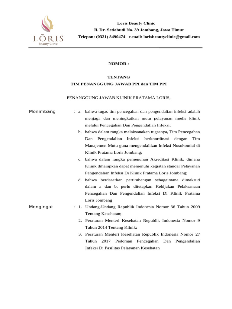 2.3.3 SK PENANGGUNG JAWAB Tim PPI (Nama) | PDF