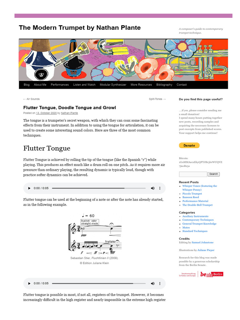Trumpet Manuel - Flutter Tongue, Doodle Tongue and Growl | PDF
