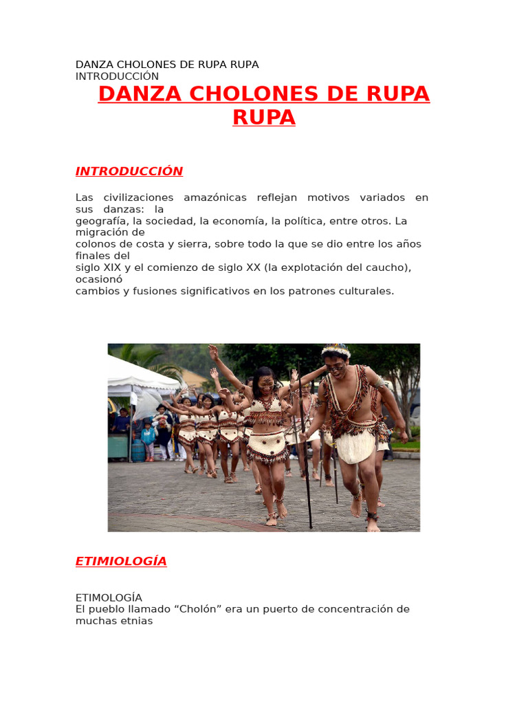 DANZA CHOLONES DE RUPA RUPA | PDF