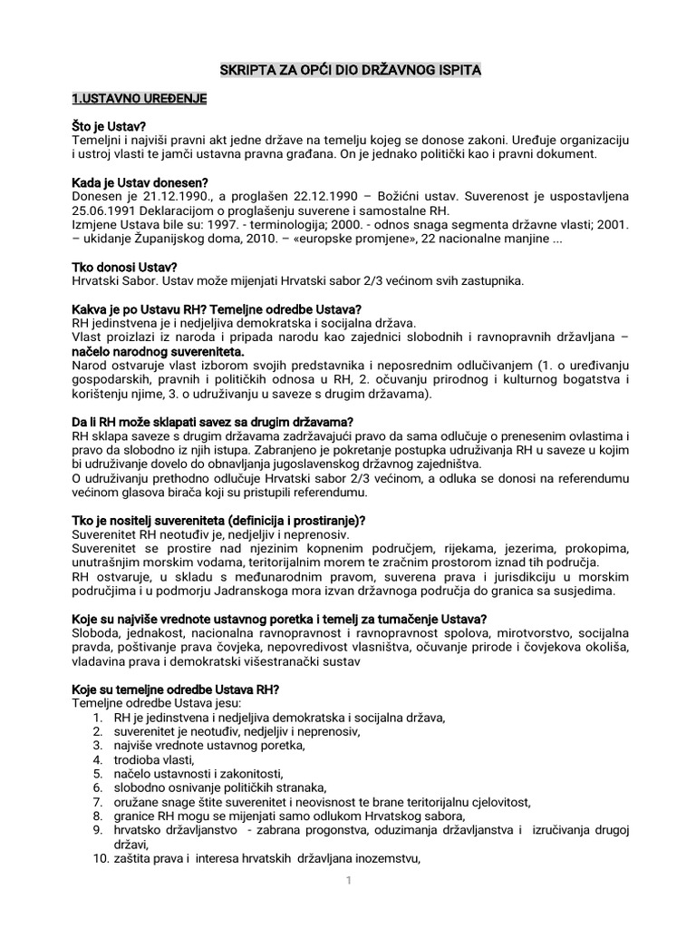 Skripta Za Državni | PDF