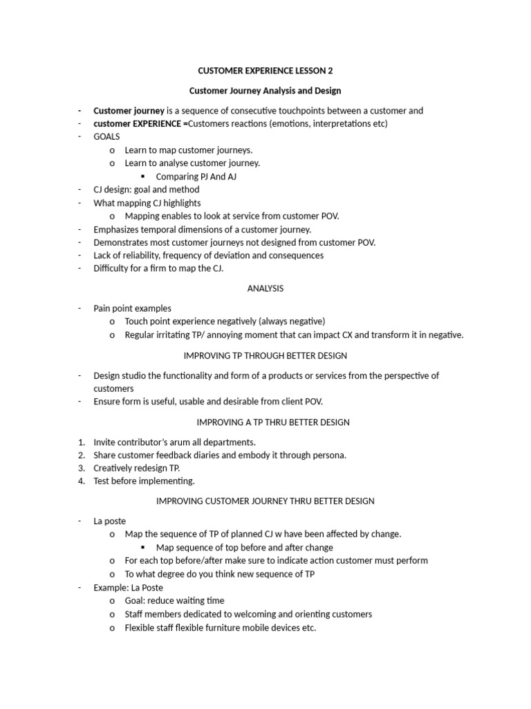 Customer Experience Lesson 2 | PDF