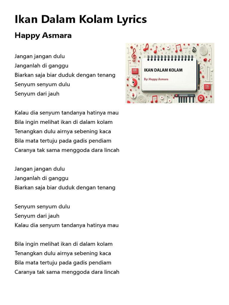 Lirik Laguu Di Print Baruu 2024 | PDF