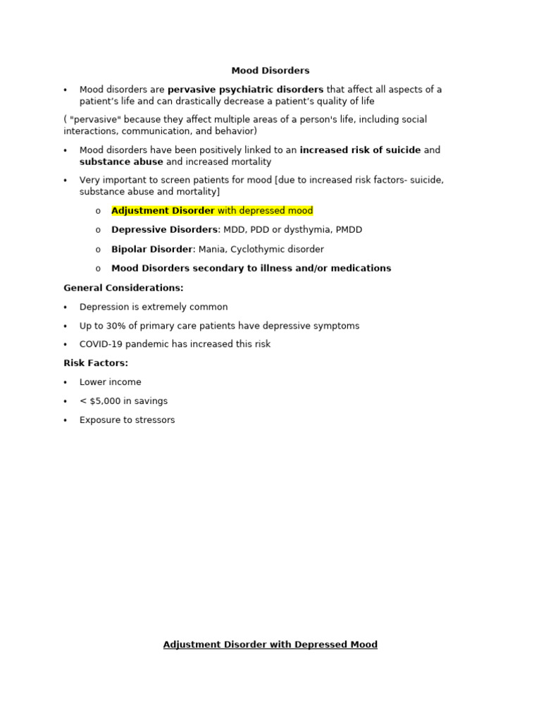 Mood Disorders | PDF