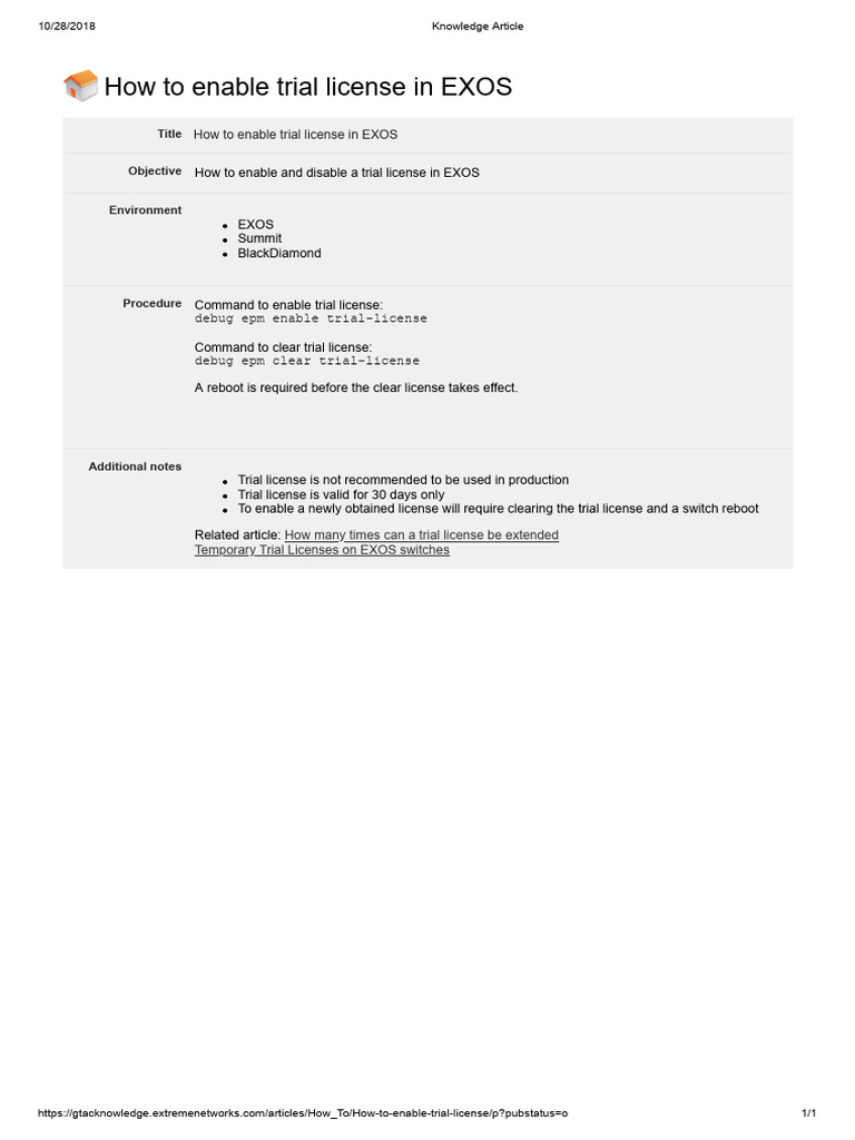 How To Enable Trial License in EXOS | PDF