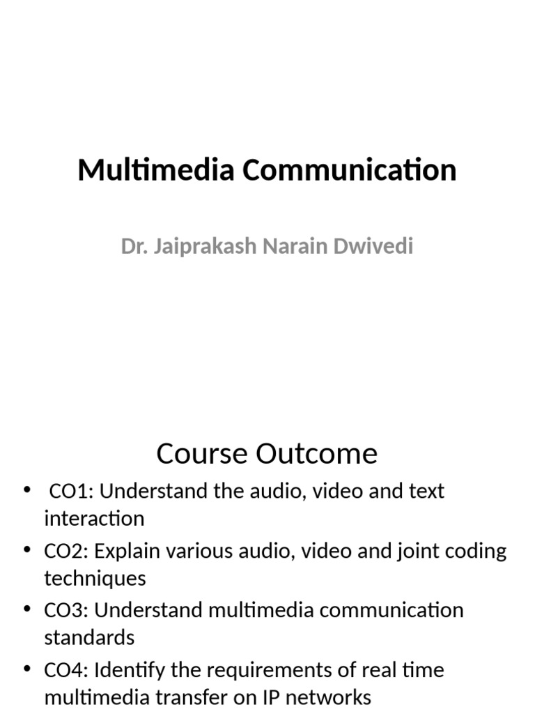 Multimedia Comm - Unit 2 | PDF