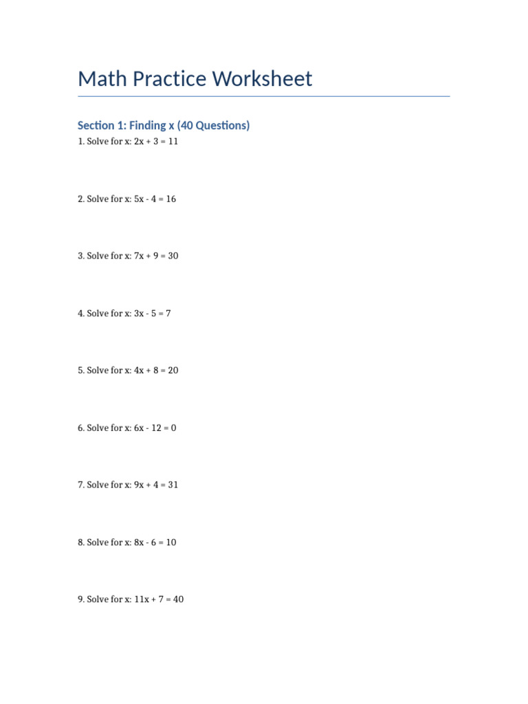 Math Practice Worksheet Varied | PDF