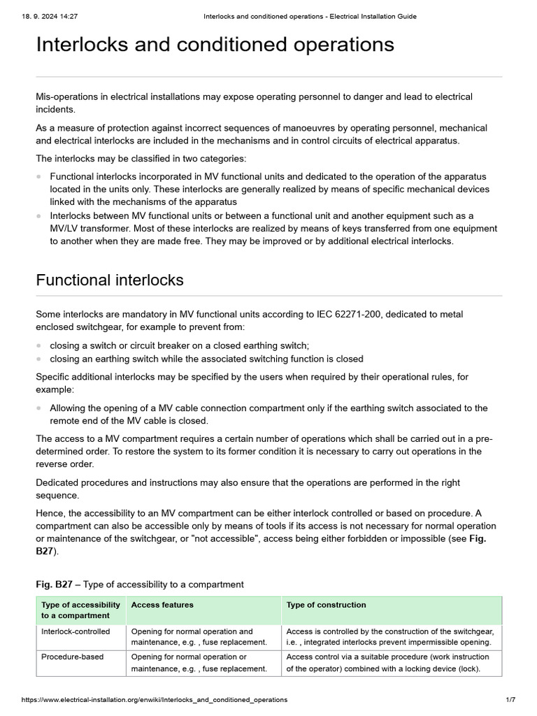 Interlocks and Conditioned Operations - Electrical Installation Guide | PDF
