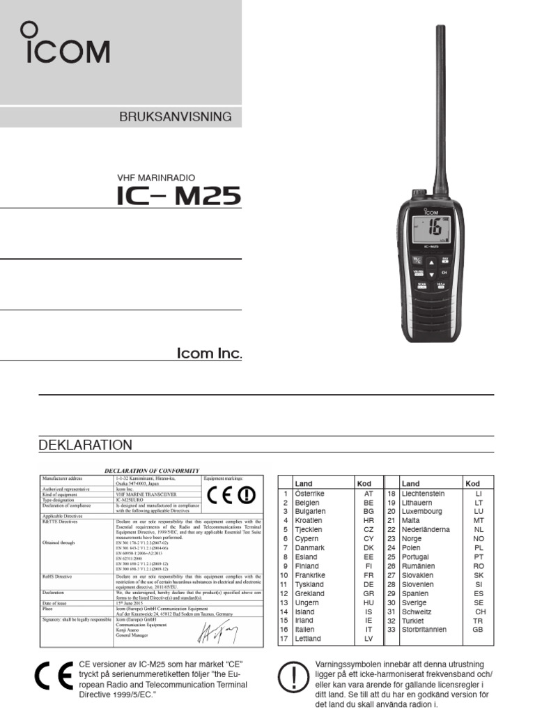 Icom IC-M25 VHF | PDF