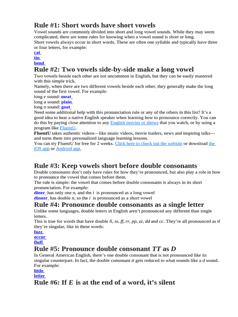 pronunciation Rules | PDF