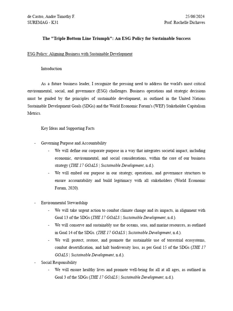 [SUREMAG] ESG Policy Outline | PDF