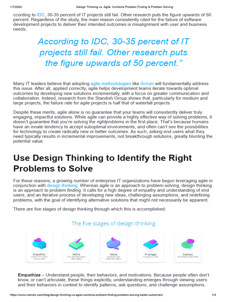 Design Thinking Vs Agile Combine Problem Finding And Problem Solving