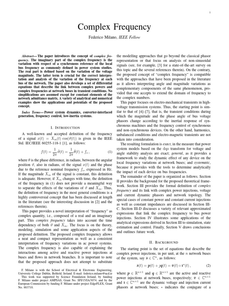 Complex Frequency | PDF