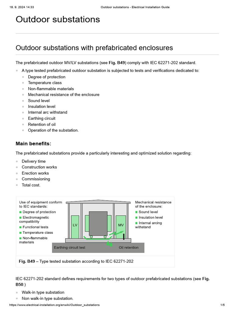 Outdoor Substations - Electrical Installation Guide | PDF