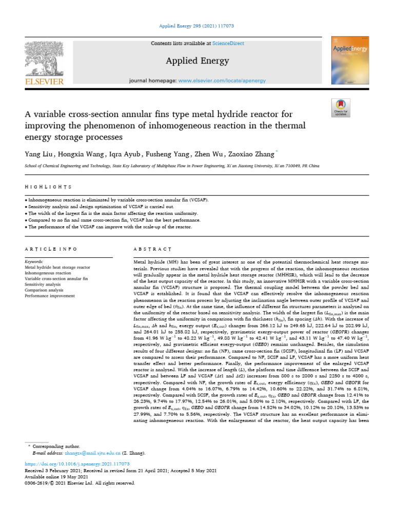Applied Energy: Yang Liu, Hongxia Wang, Iqra Ayub, Fusheng Yang, Zhen ...