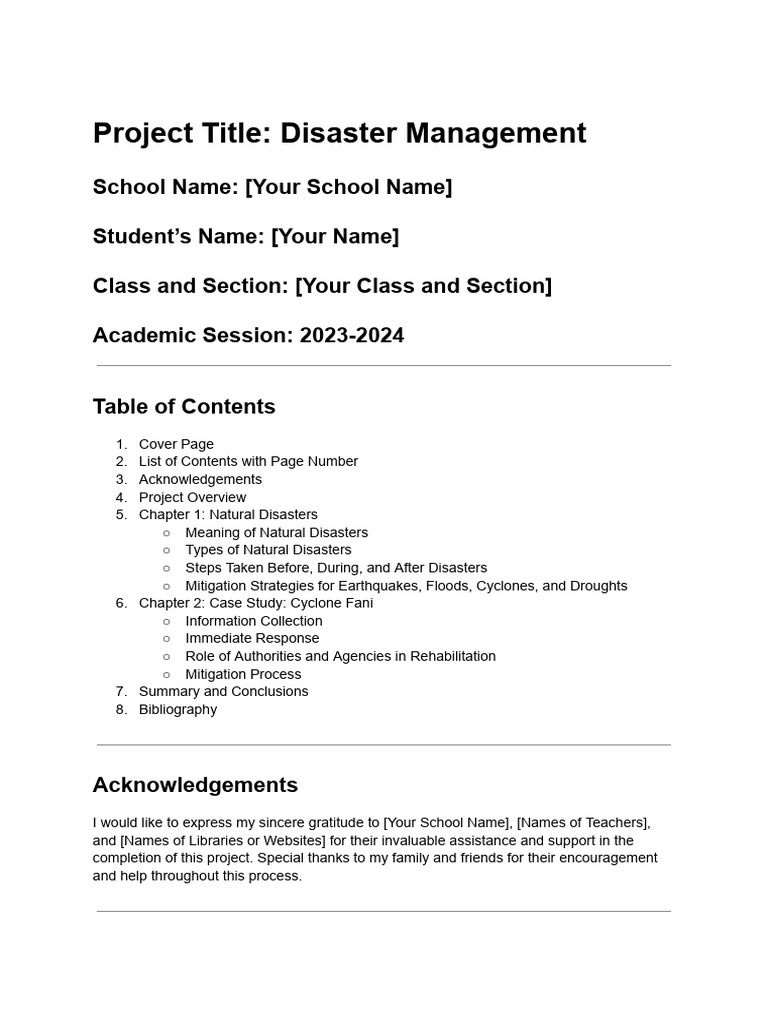 Disaster Management Main | PDF