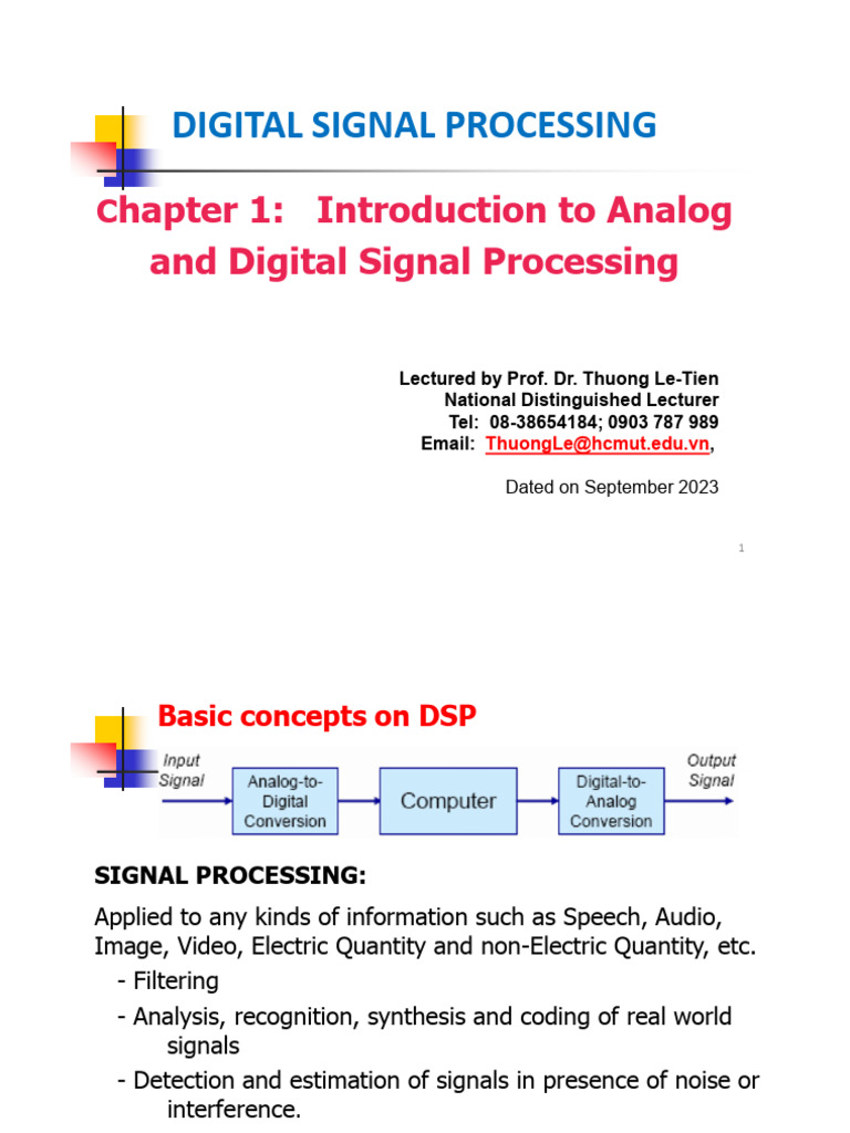 Ch1-IntroDSPSept2023 [Compatibility Mode] | PDF
