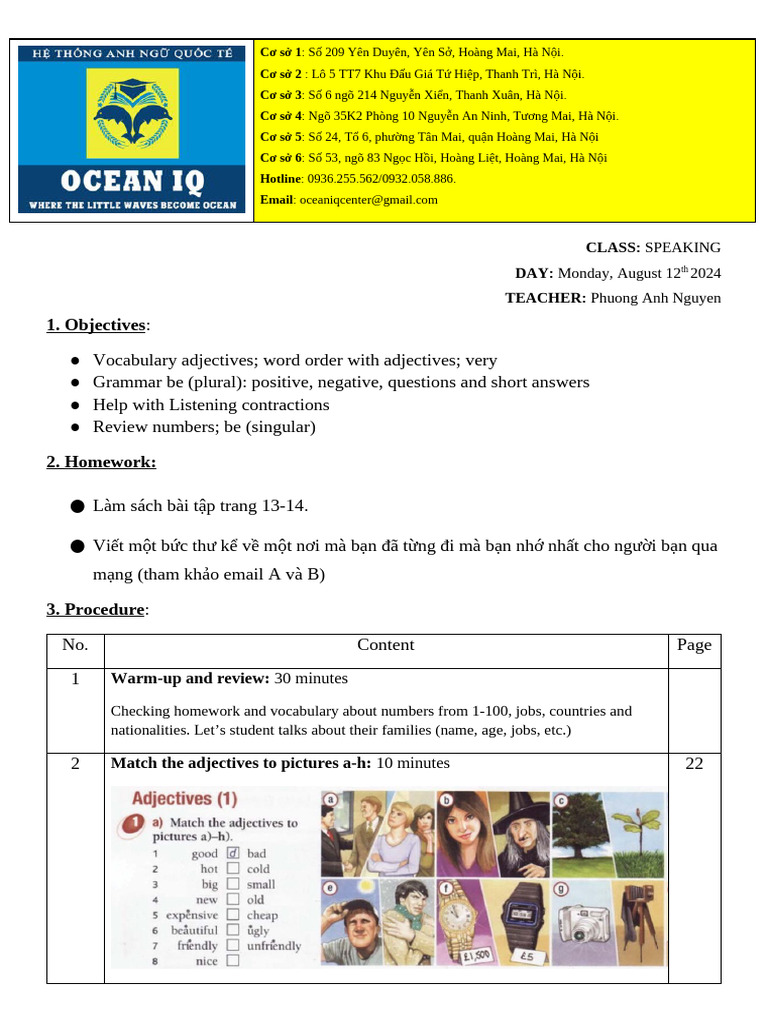 LP_SPEAKING_Unit 3 (Lesson 1) | PDF
