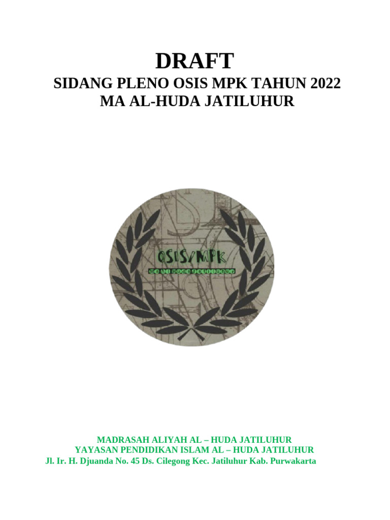DRAFT OSIS Ma Alhuda Jatiluhur | PDF