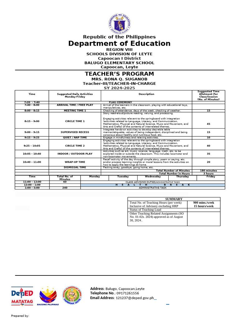 BALUGO-Kinder-MG-TEACHERS-PROGRAM-NEW-TEMPLATE-QMS (1) | PDF