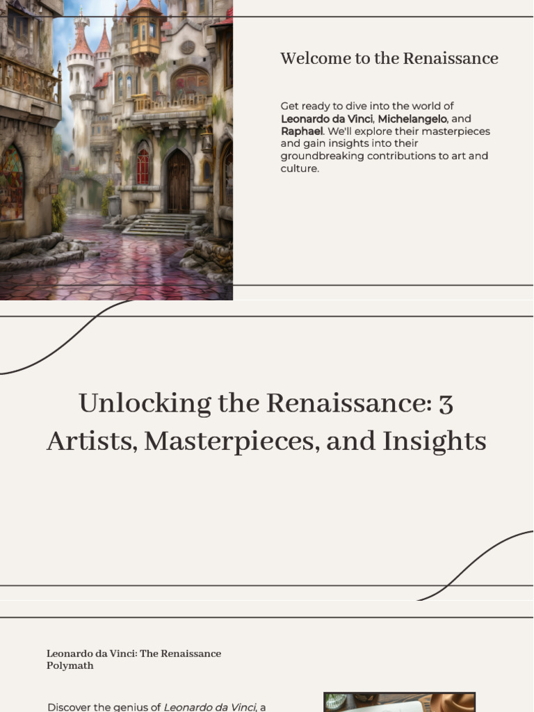 Slidesgo Unlocking the Renaissance 3 Artists Masterpieces and Insights 20240508035947P8s0 | PDF