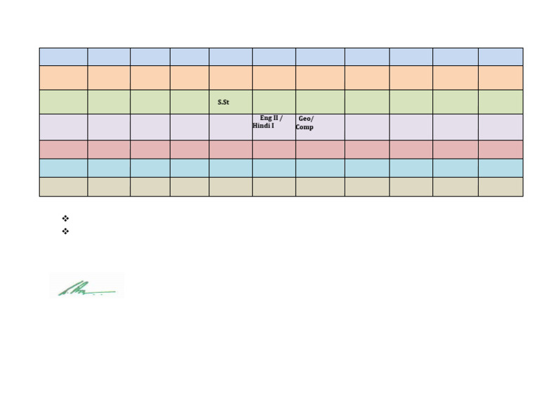 Second Unit Test Time Table for the Accademic session 2023-24 | PDF