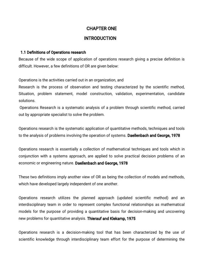 chapter 1 and 2 operation research | PDF