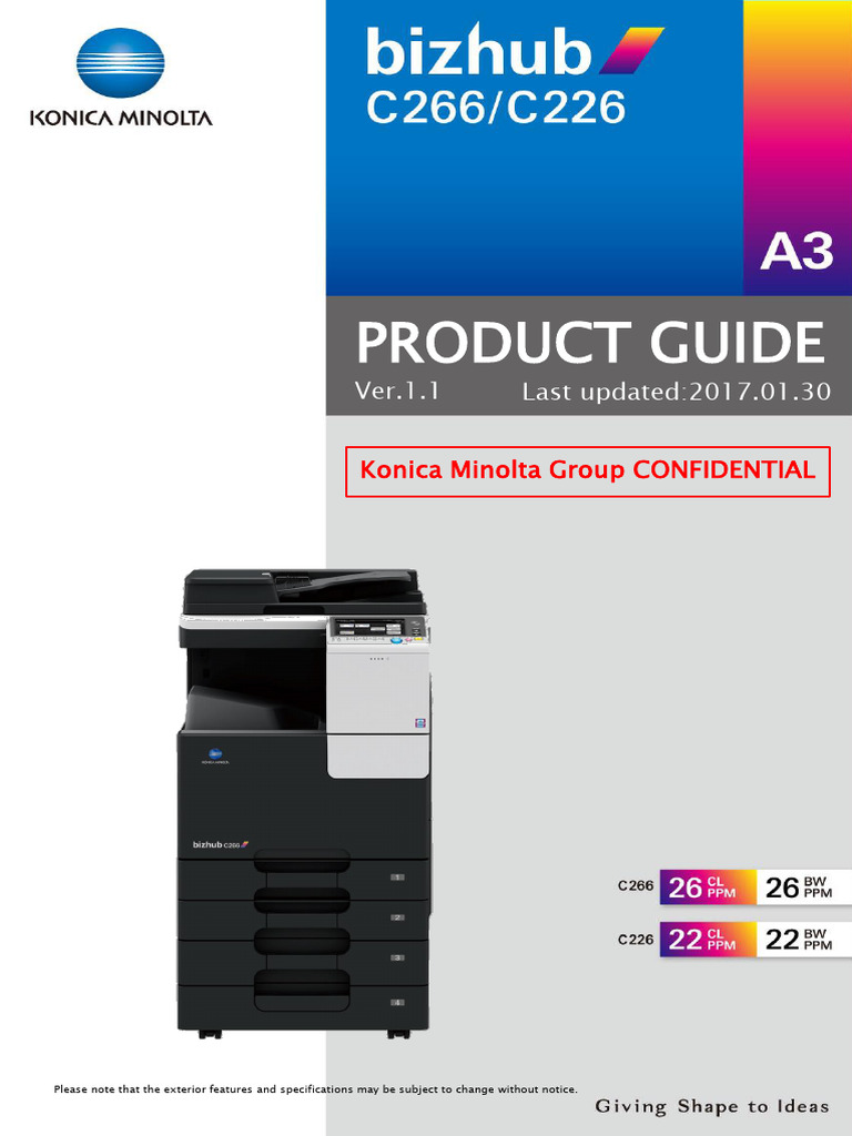 Bizhub C266 C226 Product Guide en PPT 1 | PDF
