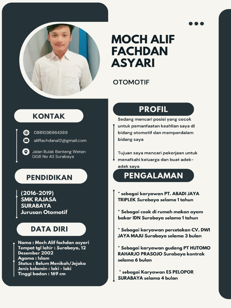 Cv. Moch Alif Fachdan Asyari | PDF