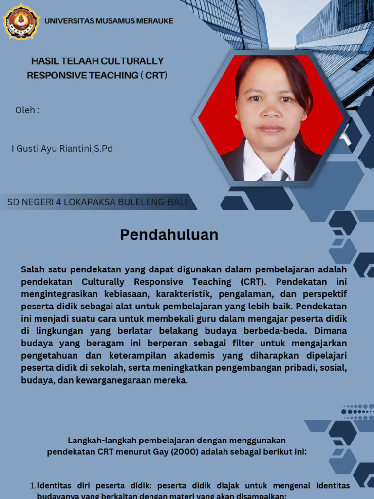 Hasil Telaah Culturally Responsive Teaching | PDF