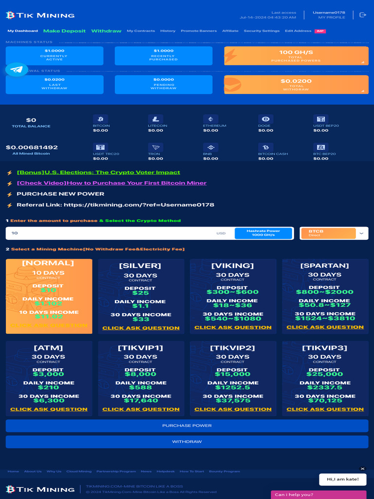 Bitcoin Cloud Mining Dashboard | PDF | Bitcoin | Cryptocurrency