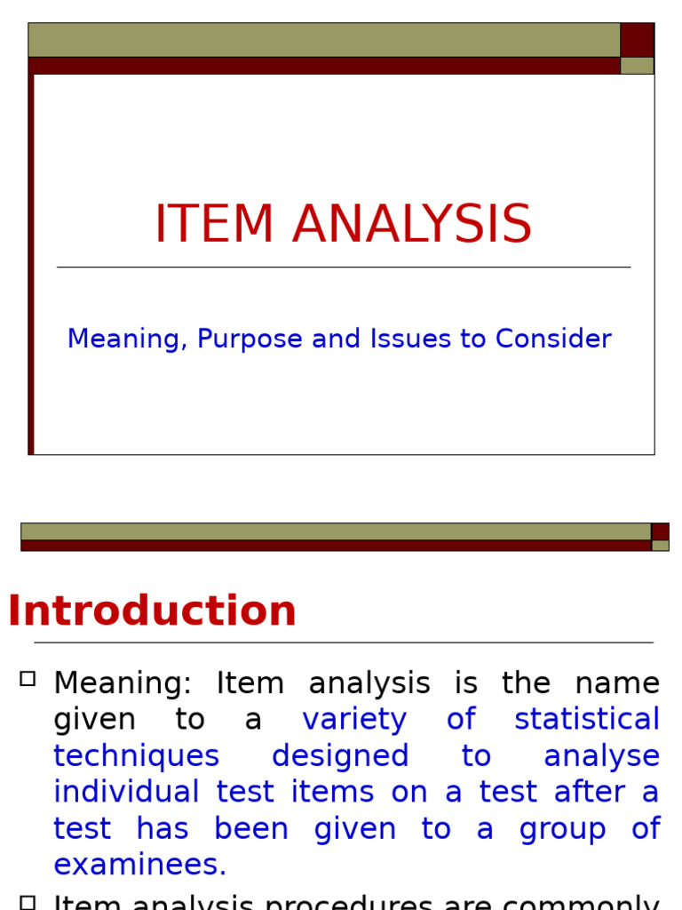 Item Analysis | PDF