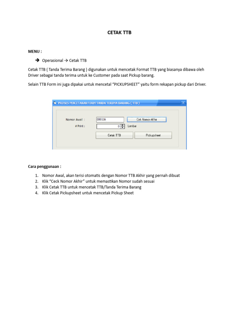 Smart Courier - Cetak TTB - 1 | PDF