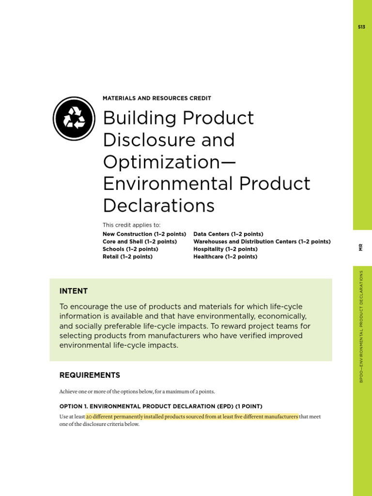 EPD Credit - LEED | PDF