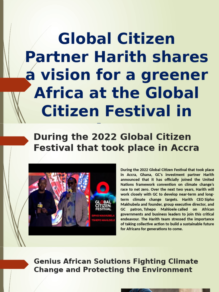 Global Citizen Partner Harith Shares A Vision For A Greener Africa at ...