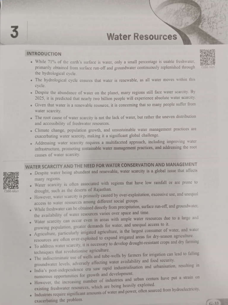 Class 10th | PDF | Water Scarcity | Water