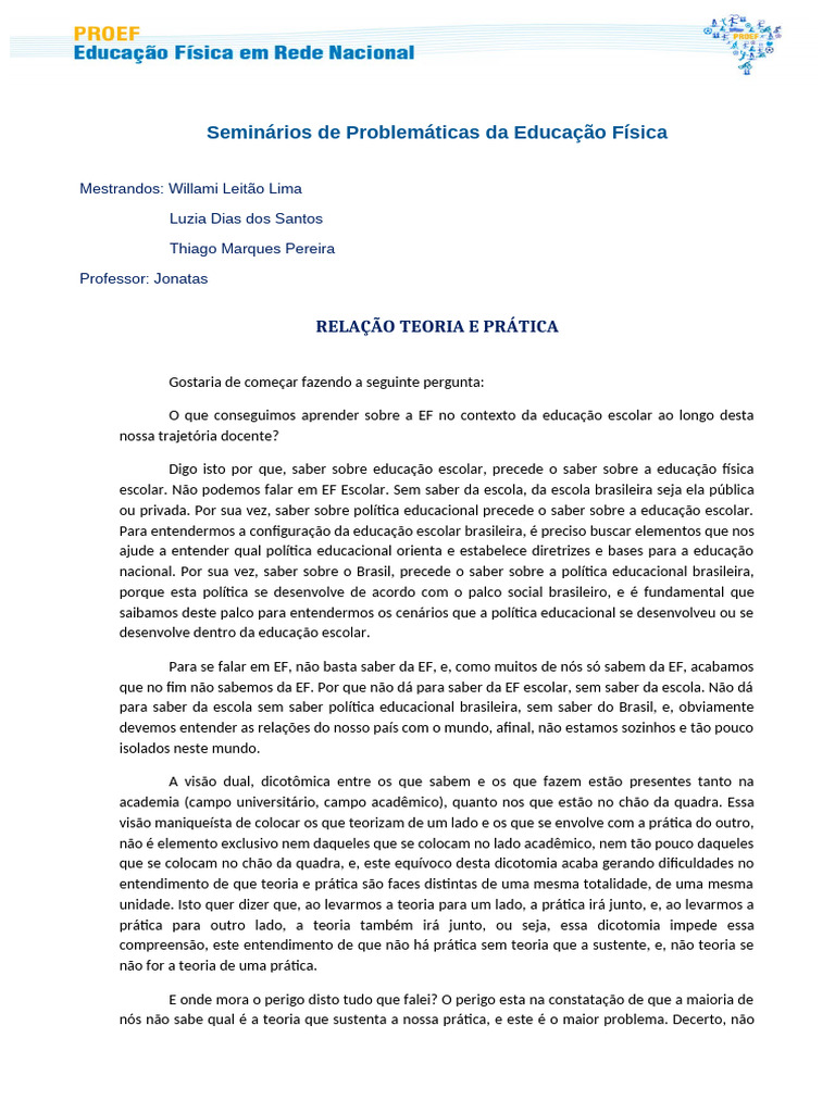 Relacao teoria e pratica | PDF