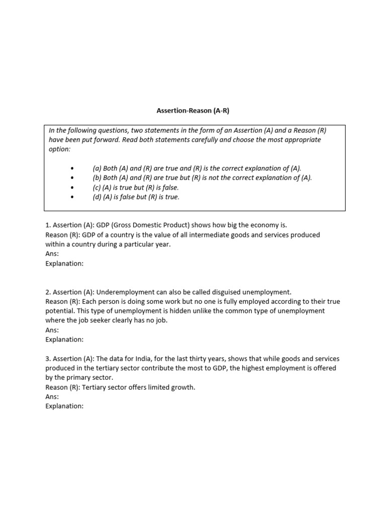 Economics Lesson 2 - Worksheet | PDF | Unemployment | Gross Domestic ...