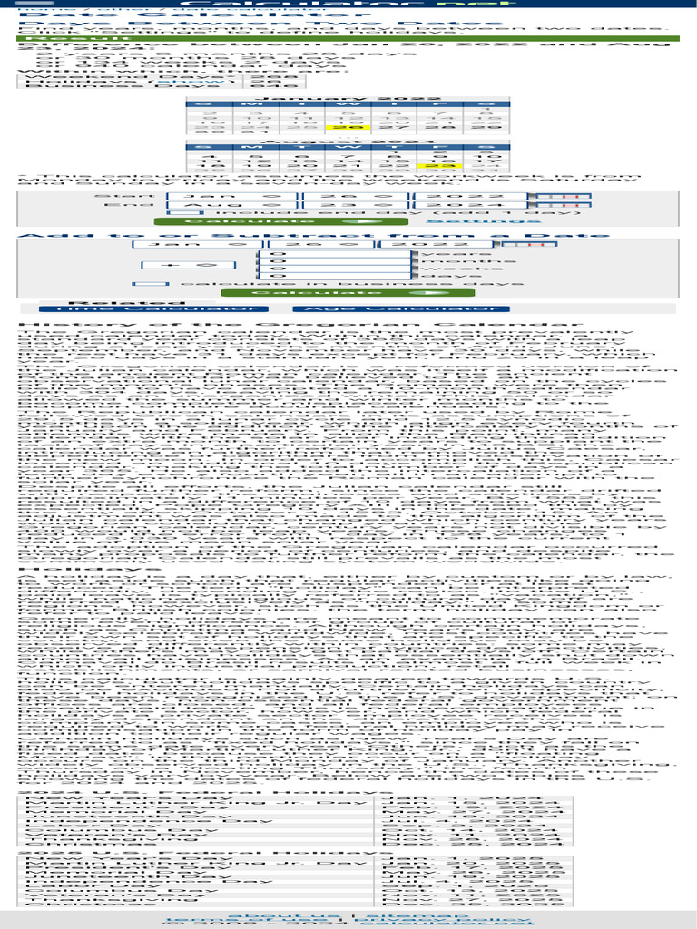 Date Calculator | PDF