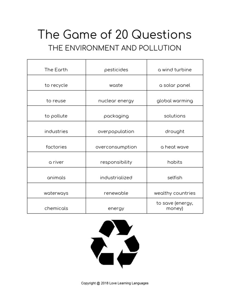 Environment 20 Questions | PDF