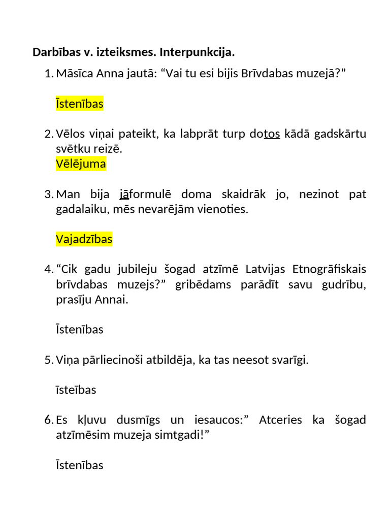 Darb V Izteiksmes 7 Interpunkcija | PDF