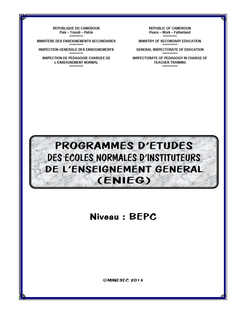 Programme Enieg Bepc 20131 | PDF