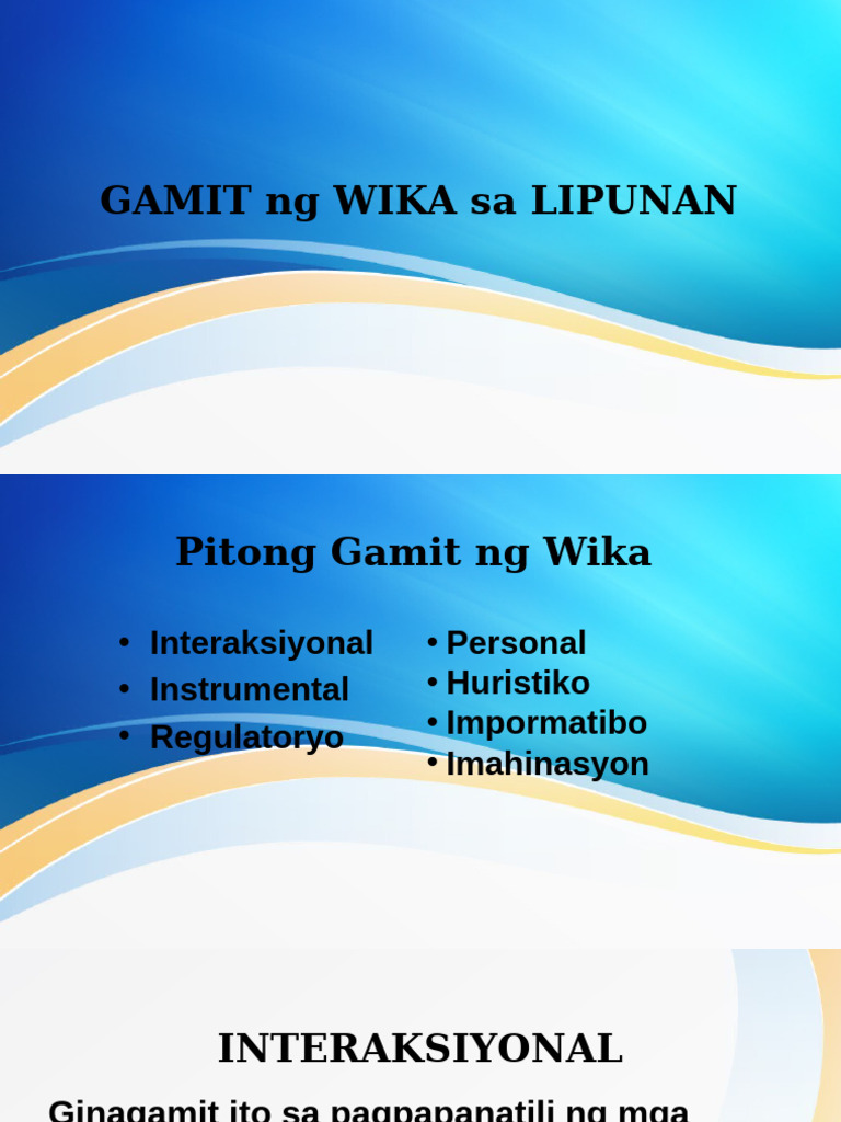 Gamit NG Wika Sa Lipunan | PDF