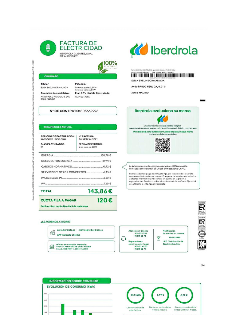 Factura Electricidad PDF | PDF