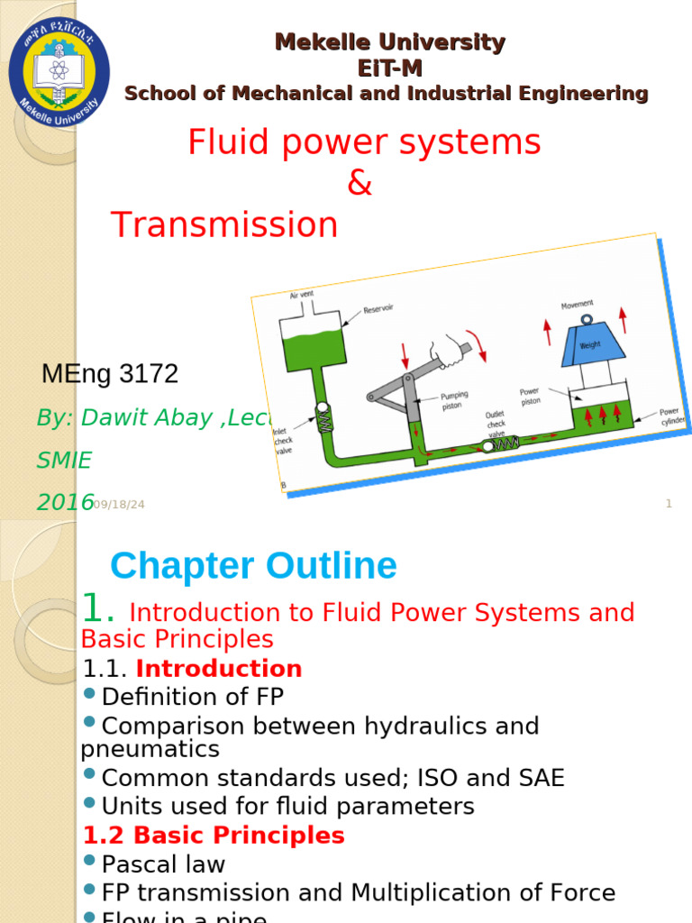Mekelle University Fluid Power System | PDF