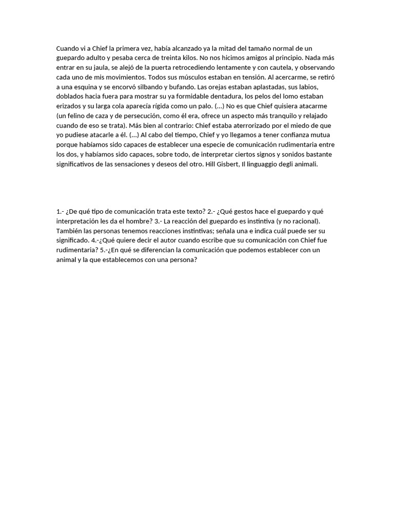 Texto Del Guepardo | PDF
