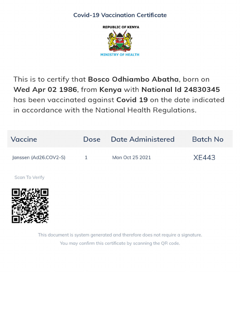 Vaccination Certificate | PDF