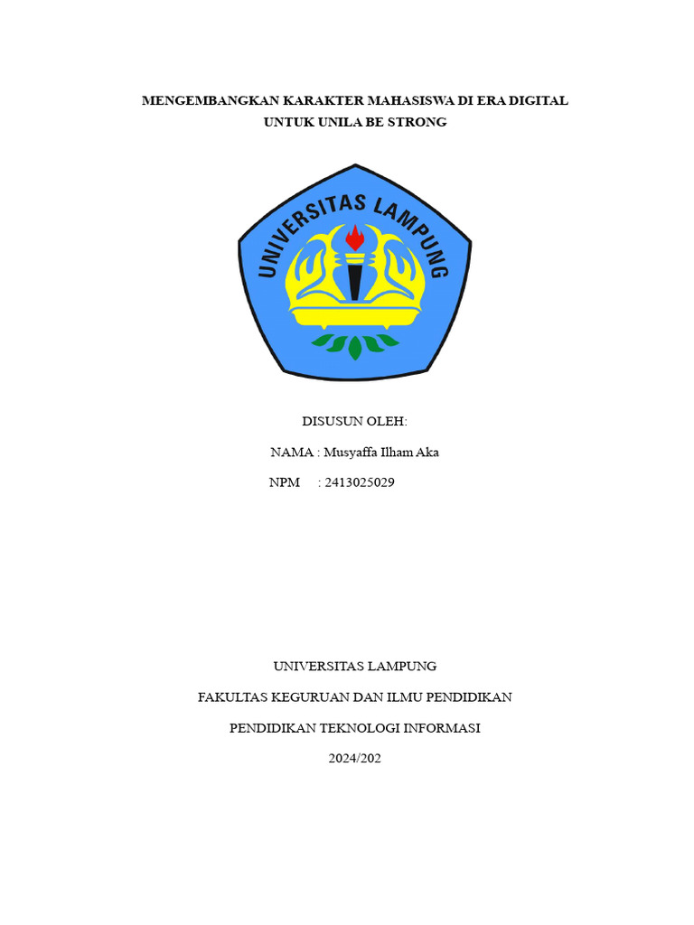 Makalah Materi PKKMB Unila | PDF
